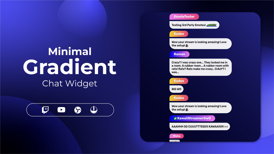 Twitch Chat Widgets — Custom Chat Overlays for Your Stream | kudos.tv