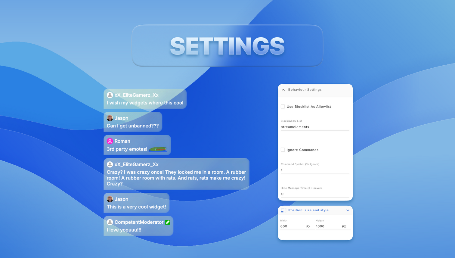 Glass Chat Widget for Twitch & YouTube – Modern Transparent Chat ...