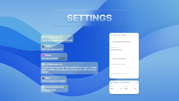 Glass Chat Widget for Twitch & YouTube – Modern Transparent Chat ...