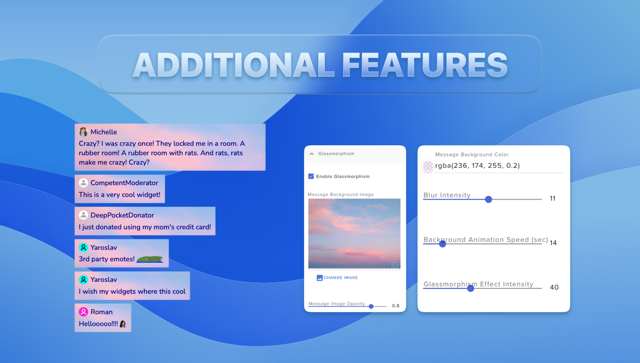 Glass Chat Widget for Twitch & YouTube – Modern Transparent Chat ...