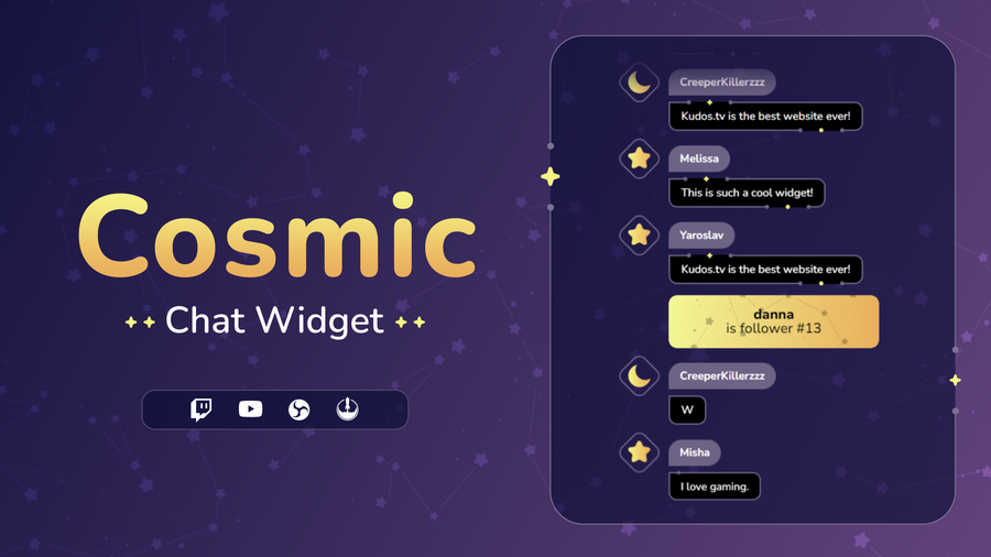Twitch Chat Widgets — Custom Chat Overlays for Your Stream | kudos.tv