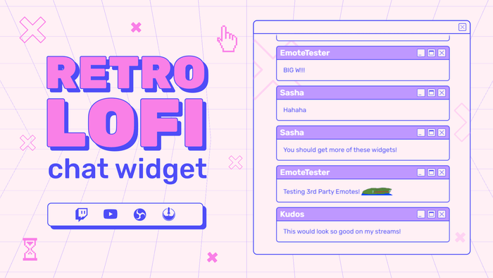 Retro Lofi Twitch Chat Widget for StreamElements & OBS Studio