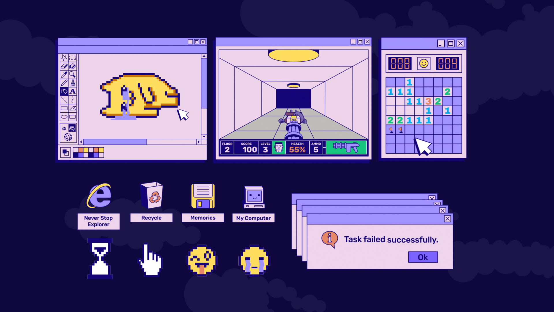 Retro Computer Stream Decorations for Streamlabs Desktop and OBS