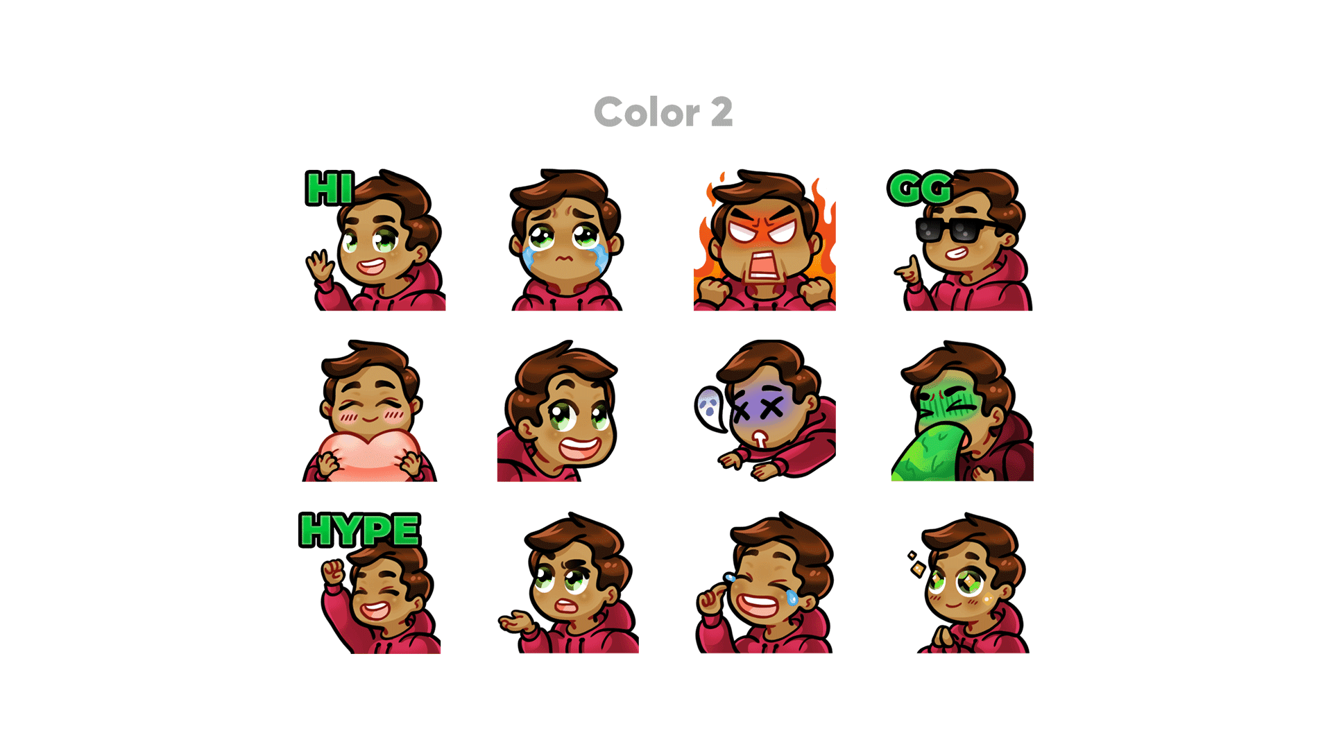 Chibi Boy Custom Emotes for Twitch, Youtube and Discord