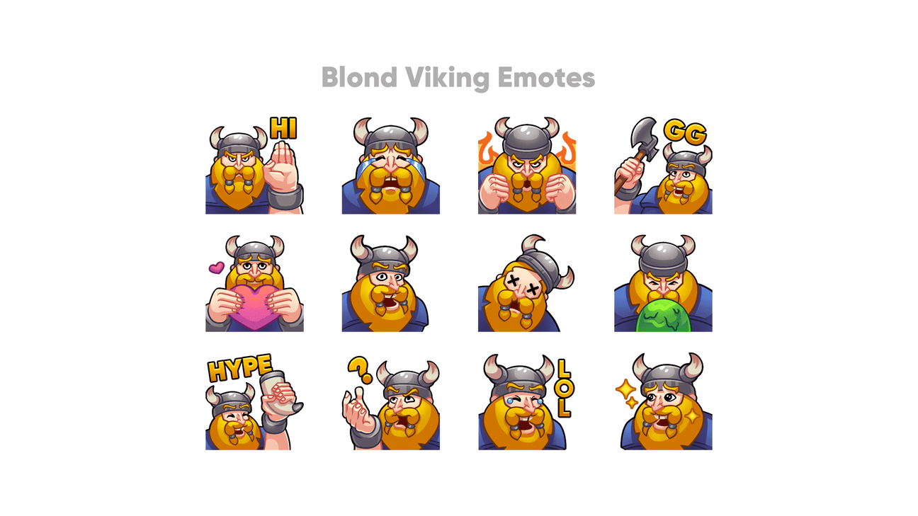 Viking Emotes for Twitch, Youtube and Discord | Download Now!
