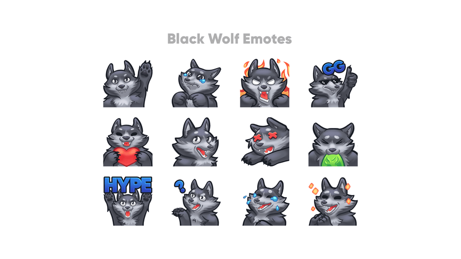 Wolf Emotes for Twitch, Youtube and Discord | Download Now!